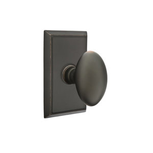 Emtek Privacy Knobset w/ Rectangular Rosette and Egg Knob & Reviews | Wayfair